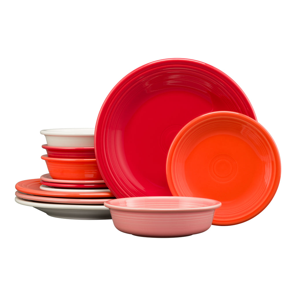 Mixed Sunset Horizon Classic Rim 12-Piece Dinnerware Set, Service for ...