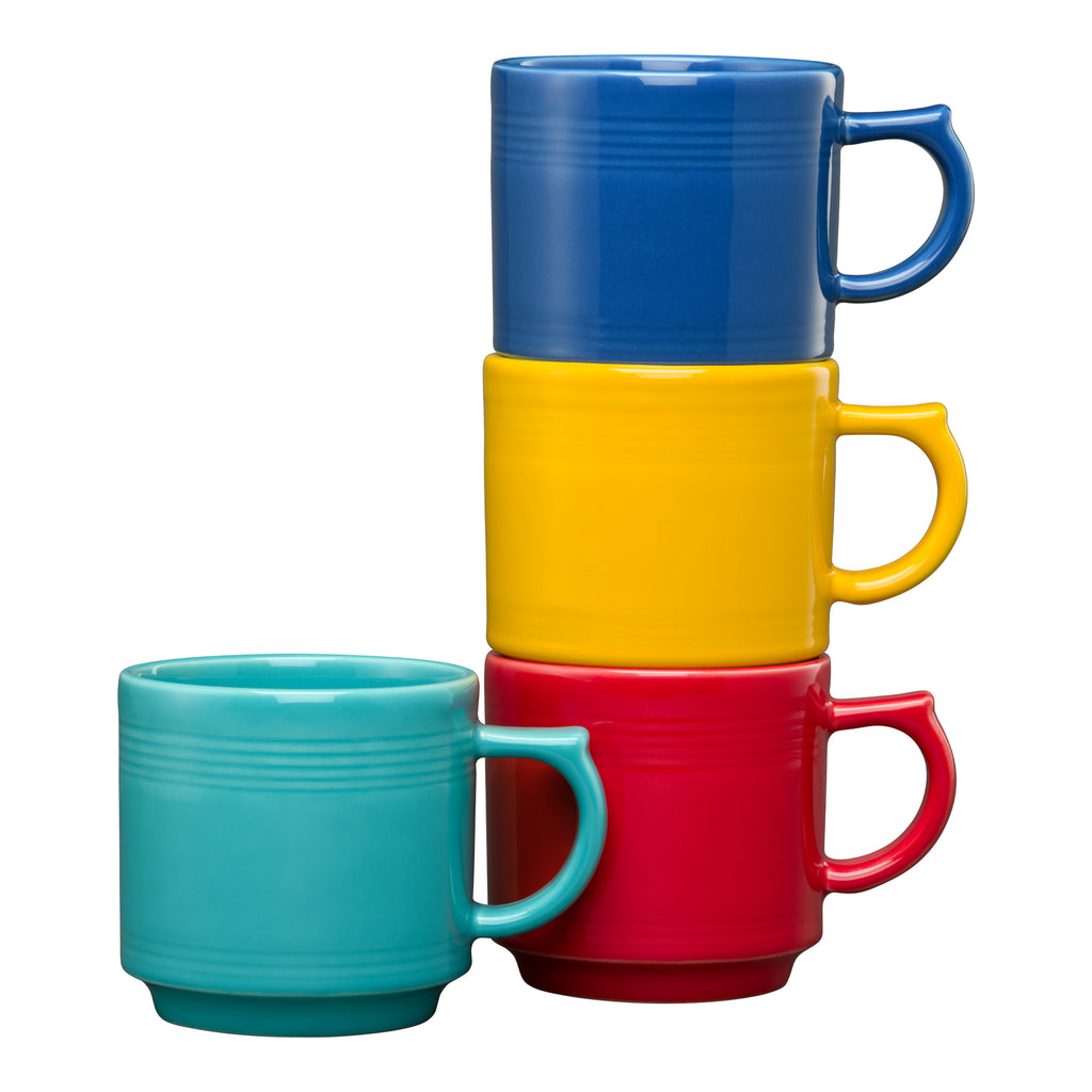 Vibrant 16 OZ Set of 4 Mixed Stackable Mug Set – Fiesta Factory Direct