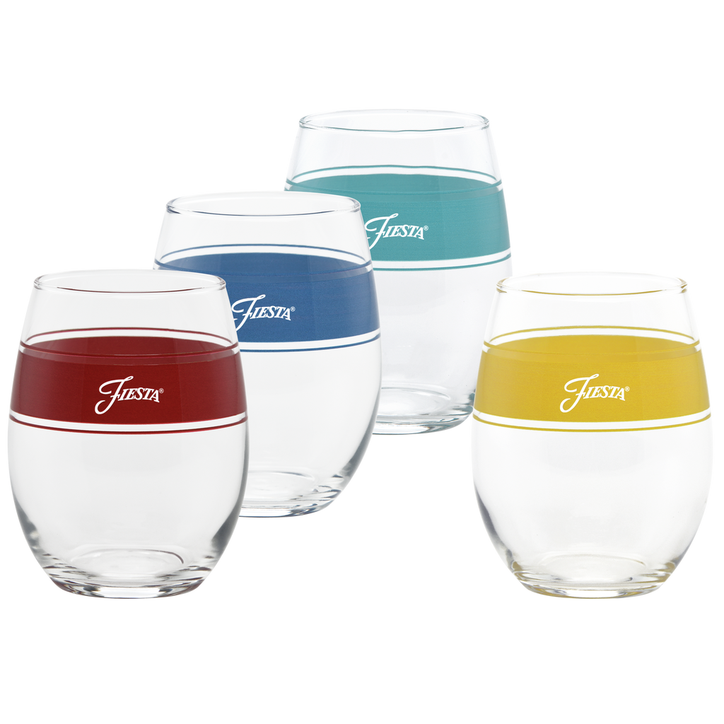 Vibrant 15 oz. Frame Stemless Wine Glass Mixed Color – Set of 4 ...